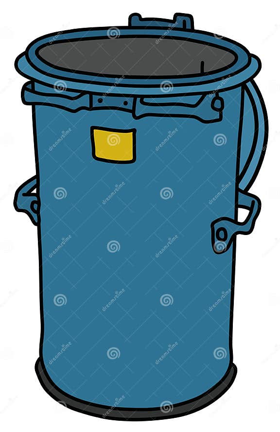 The blue metal dustbin stock vector. Illustration of classical - 125050982
