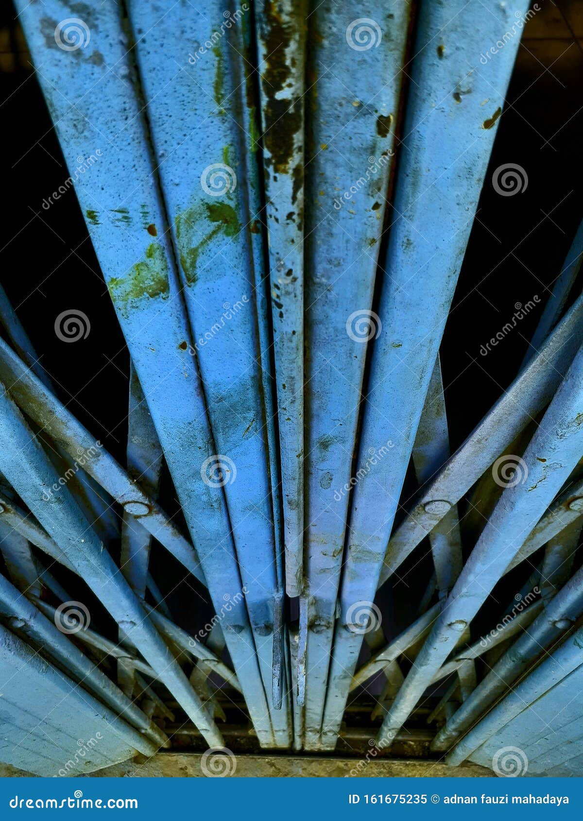 Blue metal gate stock image. Image of metal, rust, blue - 161675235