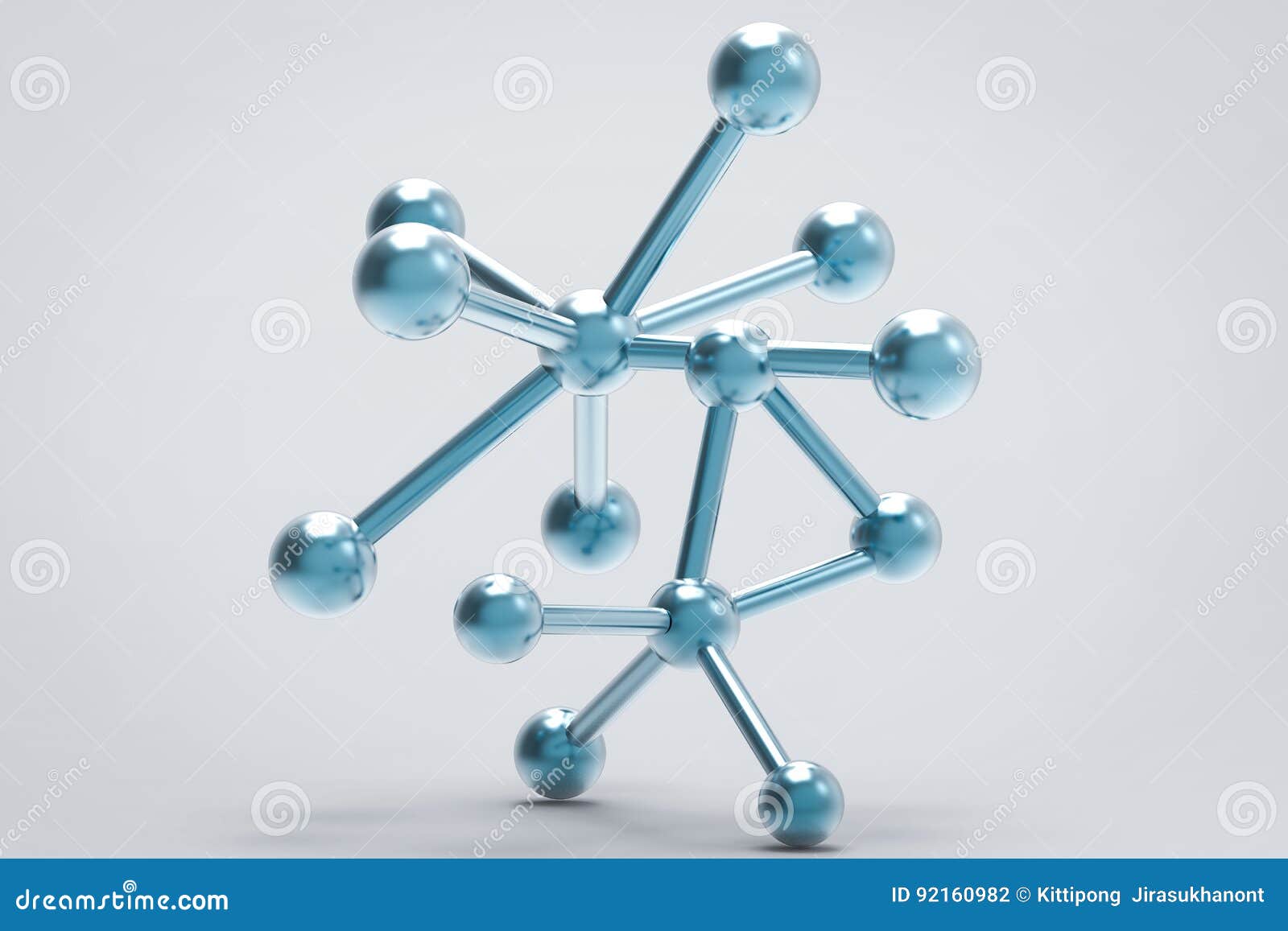 Blue Metal Molecule Structure Stock Illustration - Illustration of ...