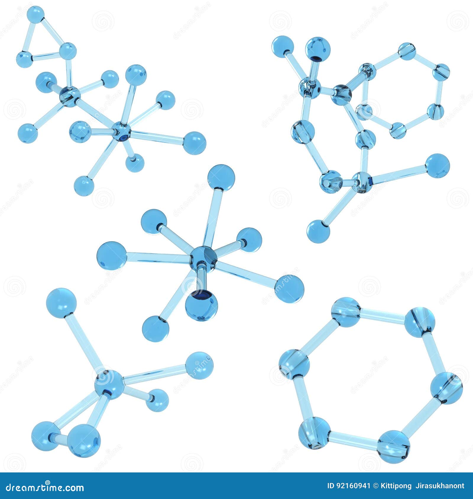 Blue Metal Molecule Structure Stock Illustration - Illustration of ...