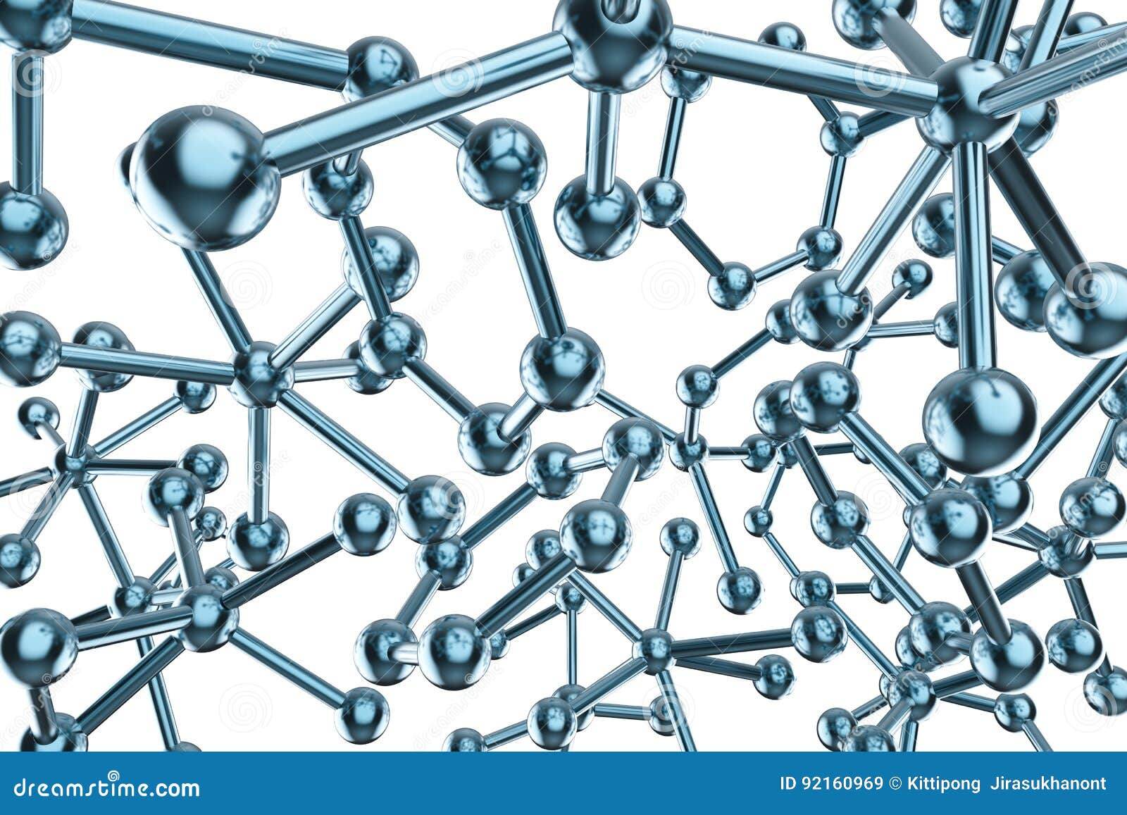 Blue Metal Molecule Structure Stock Illustration - Illustration of ...