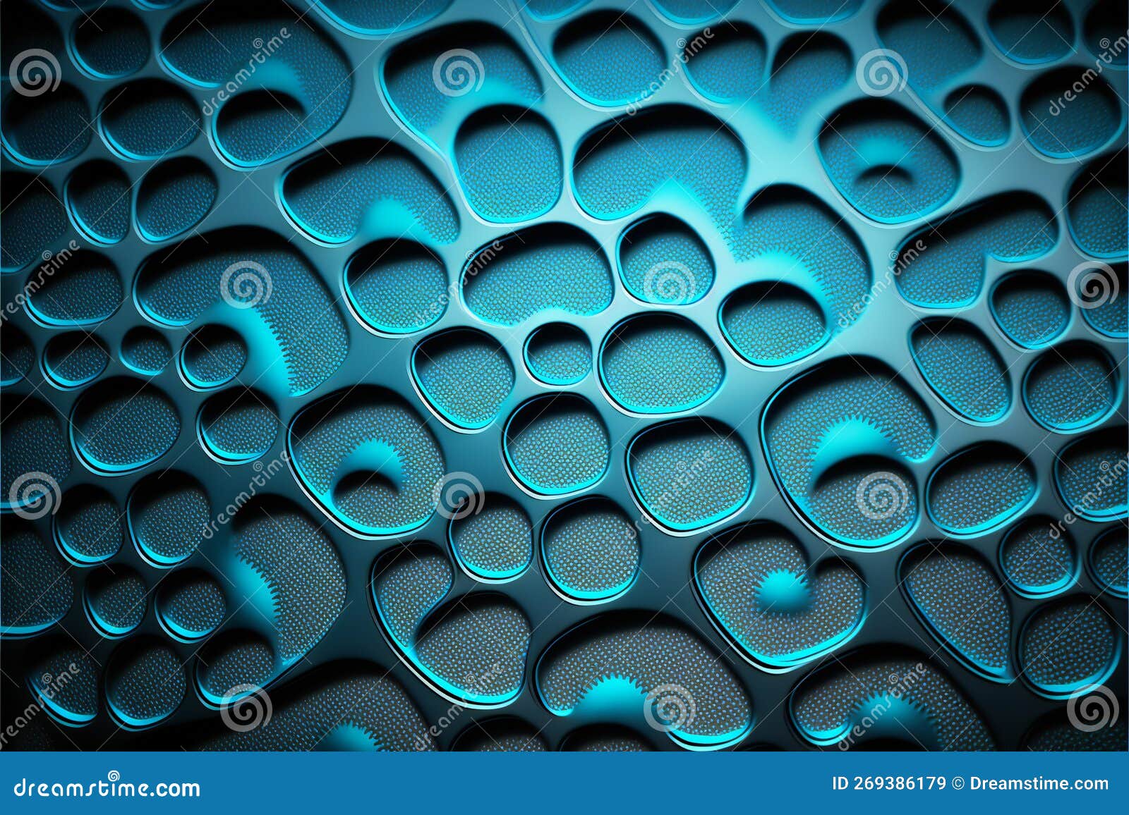 Blue Metal Pattern, Creative Digital Illustration, Abstract ...