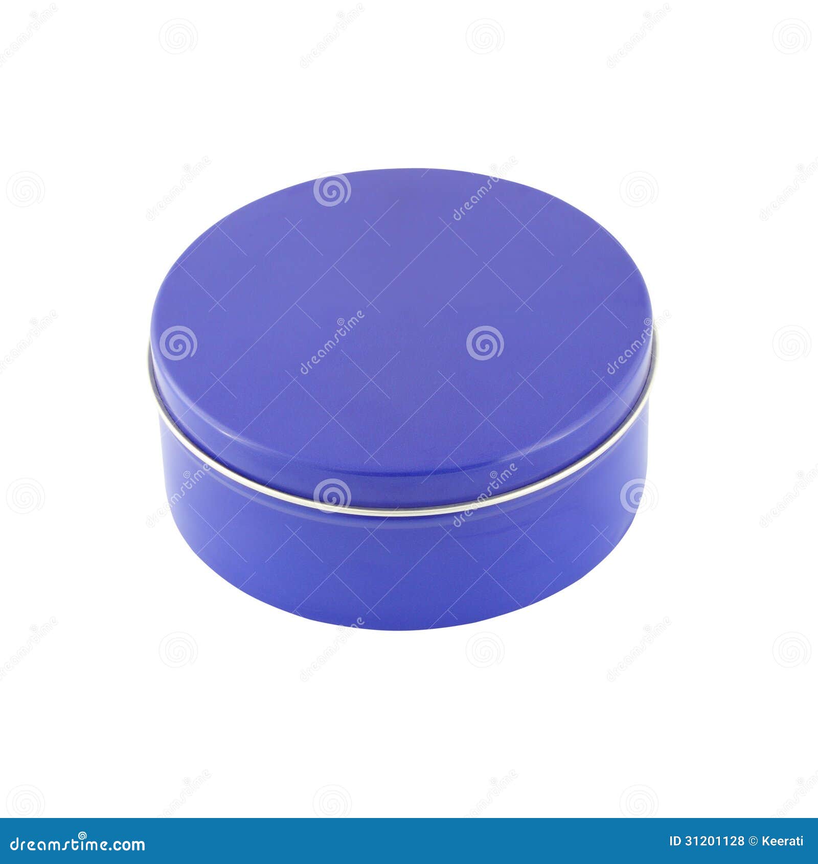 Blue metal round box stock photo. Image of container - 31201128