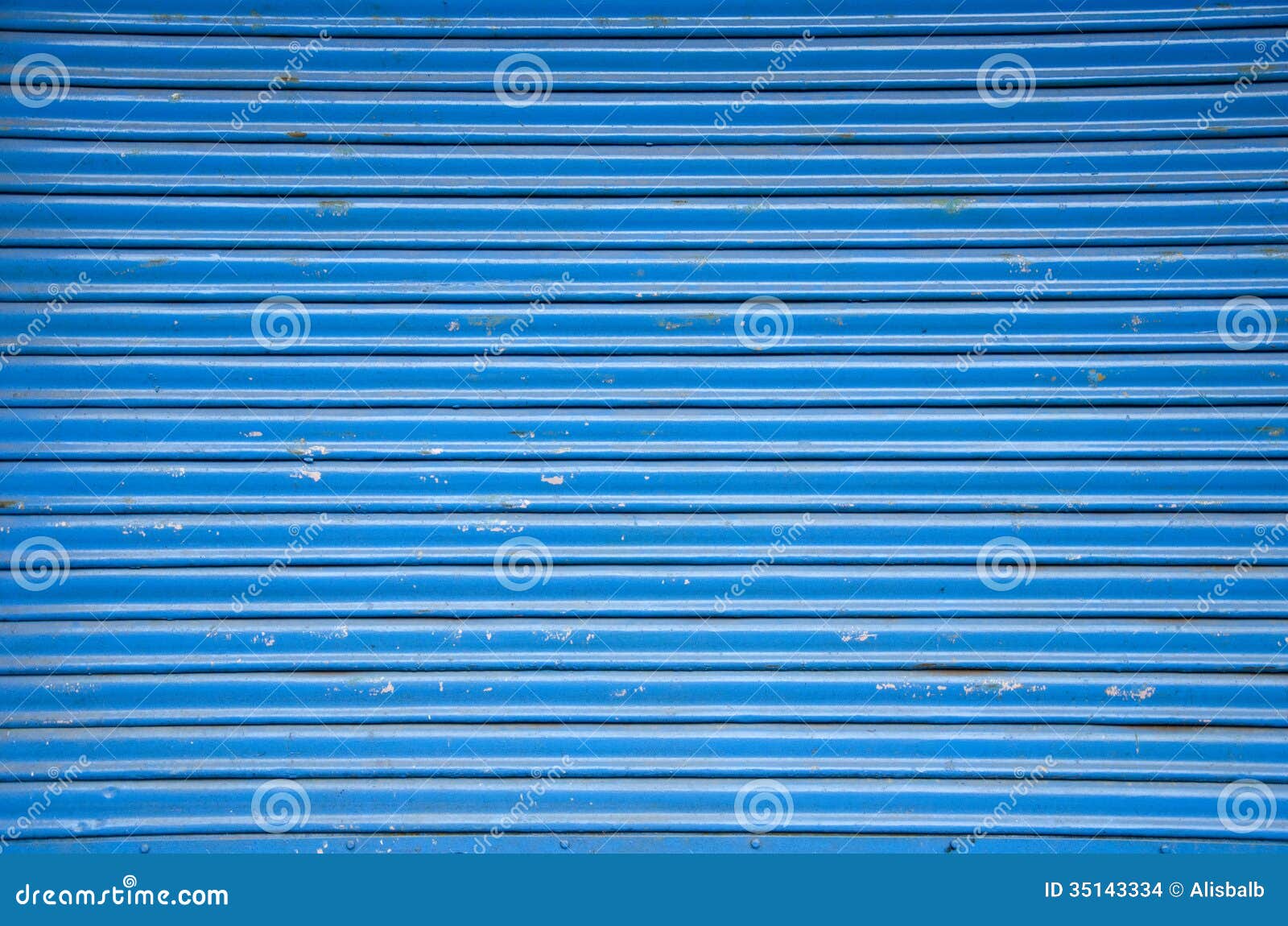 Blue Metal Shop Door Background Stock Photo - Image of corrugated ...