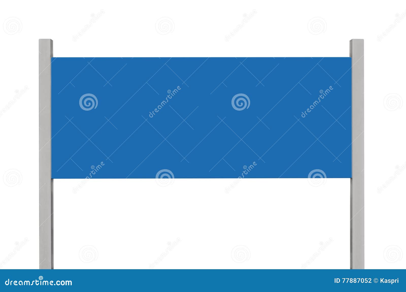 Blue Metal Sign Board Billboard Signage, Isolated Blank Empty Roadside ...