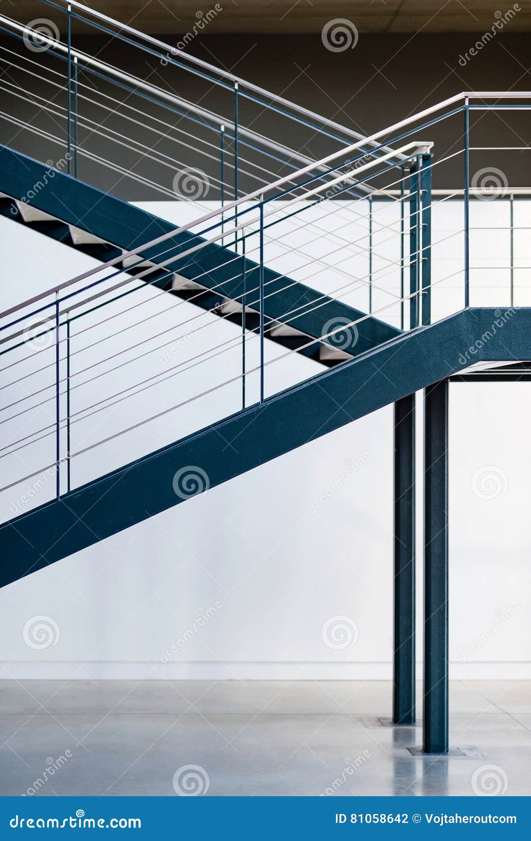 Blue Metal Staircase. Interior Warehouse Stairs Stock Photo - Image of ...