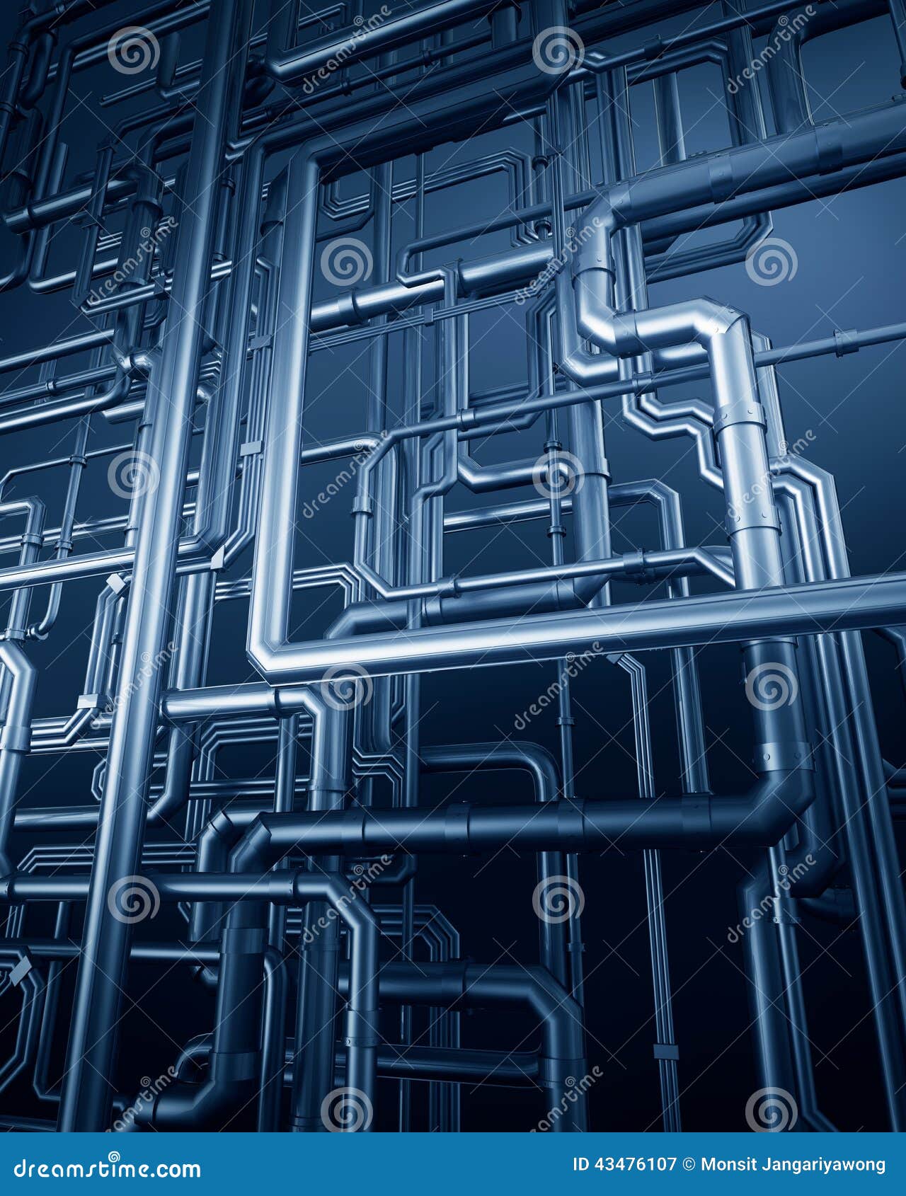 Blue Metal Steel Pipe Background Stock Illustration - Illustration of ...