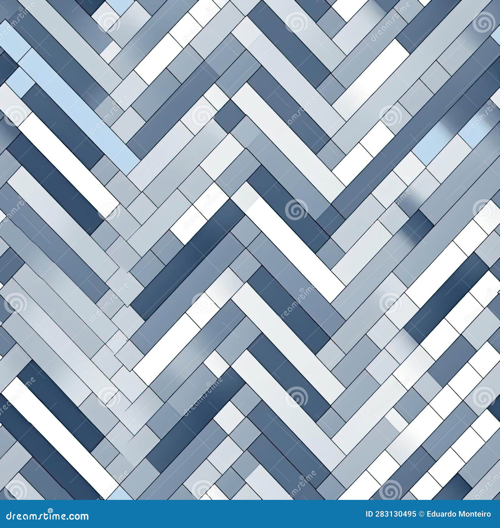 Blue Metal Tile Pattern with White and Grey Lines in a Superflat Style ...