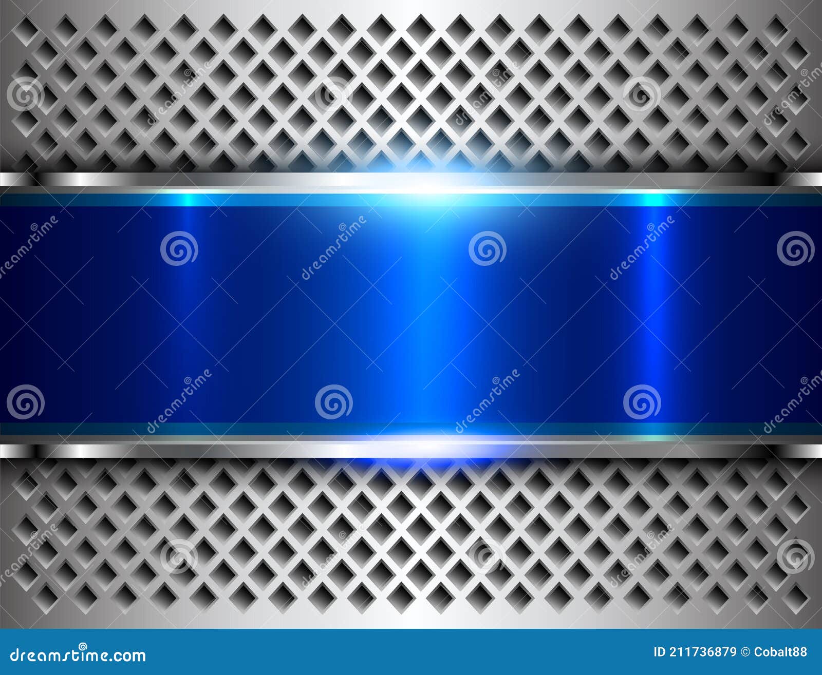 Blue Metallic Background, Polished Steel Texture Stock Vector ...