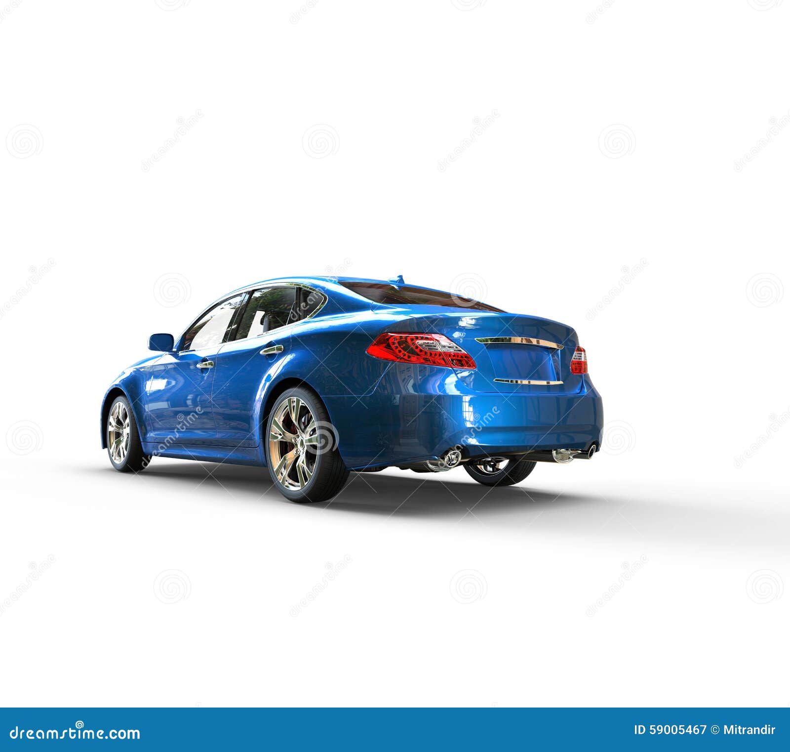 Blue Metallic Car Back stock illustration. Illustration of performance ...