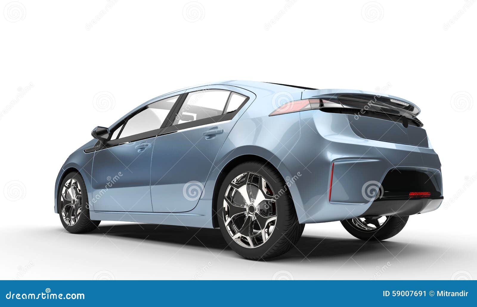 Blue Metallic Electric Car stock image. Image of back - 59007691