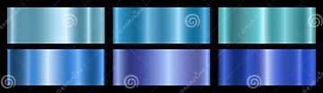 Blue Metallic Gradients on a Black Background. a Banner with a Metallic ...