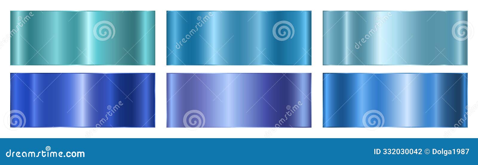 Blue Metallic Gradients on a White Background. a Banner with a Metallic ...