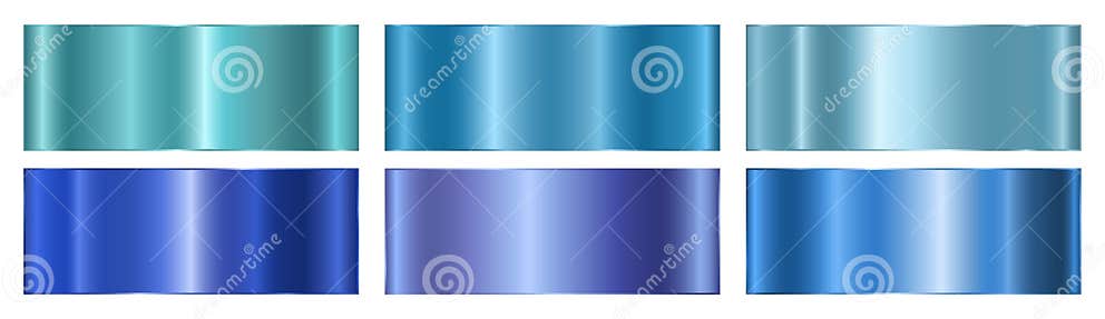 Blue Metallic Gradients on a White Background. a Banner with a Metallic ...