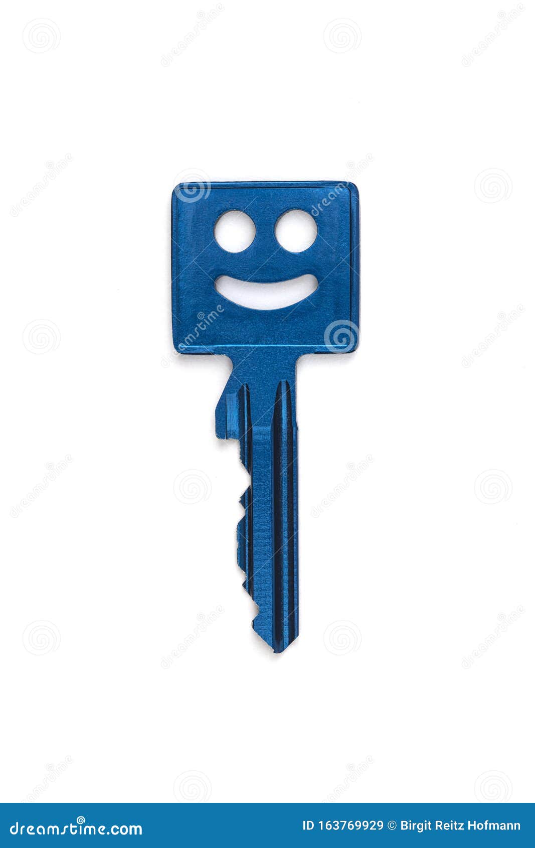 Blue metallic key stock image. Image of business, home - 163769929