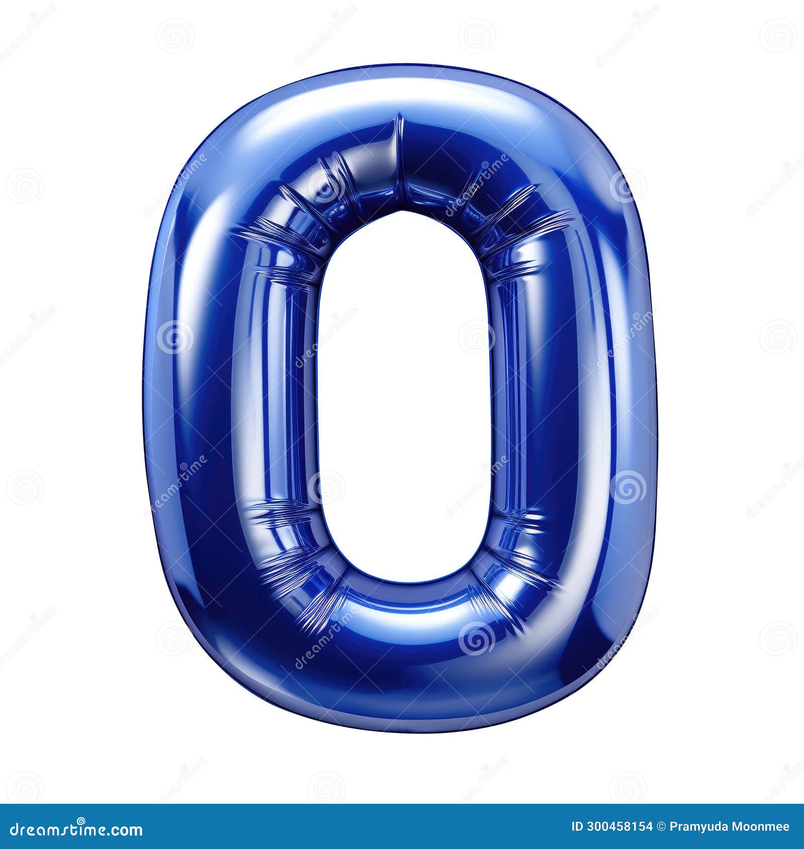 Blue Metallic O Alphabet Balloon Realistic 3D on White Background Stock ...