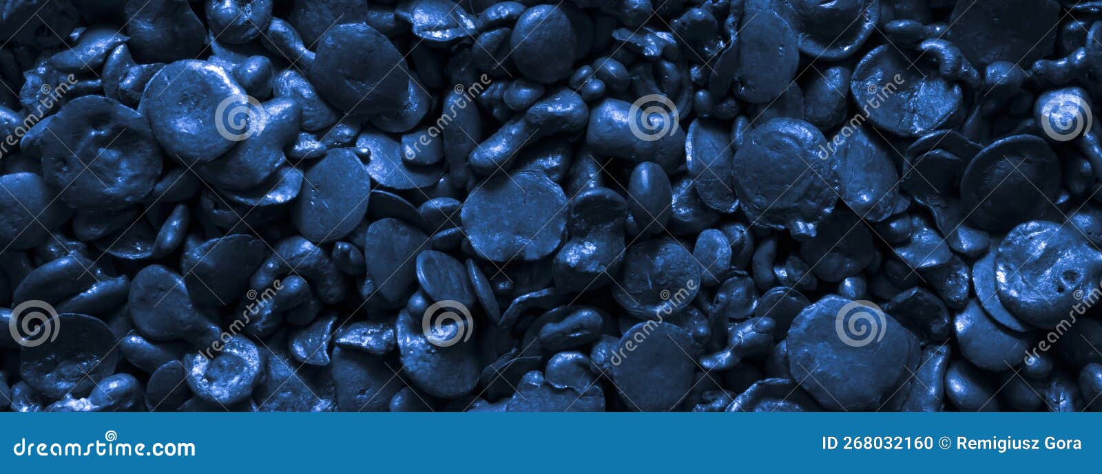 Blue Metallic Pebbles Background or Texture Stock Photo - Image of ...