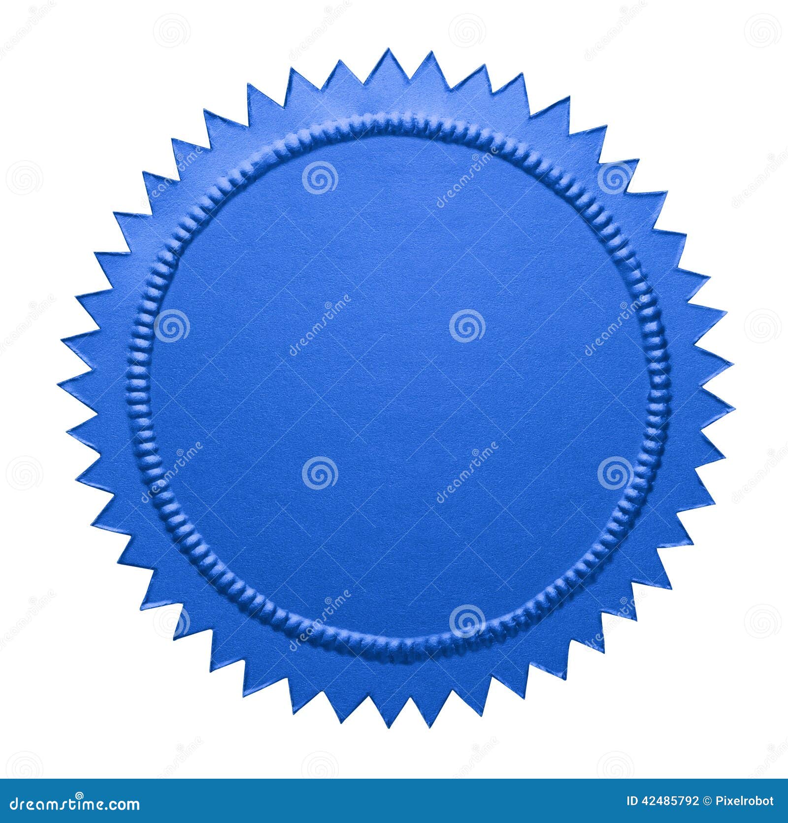 Blue Metallic Seal stock photo. Image of circle, stamped - 42485792