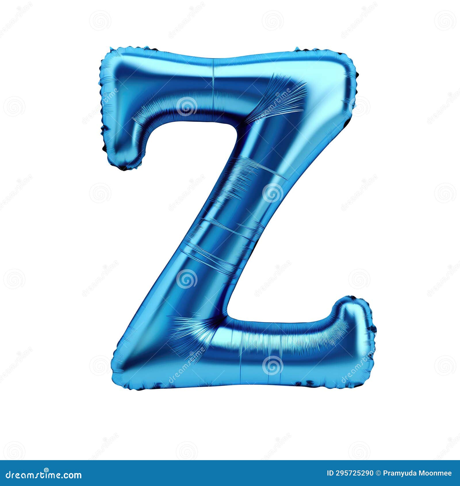 Blue Metallic Z Alphabet Balloon Realistic 3D on White Background Stock ...