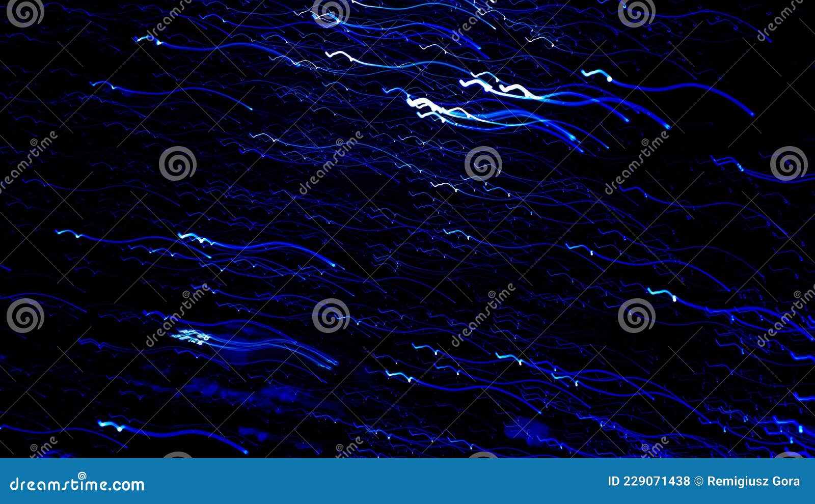Blue Meteor Shower, Background or Texture Stock Photo - Image of ...