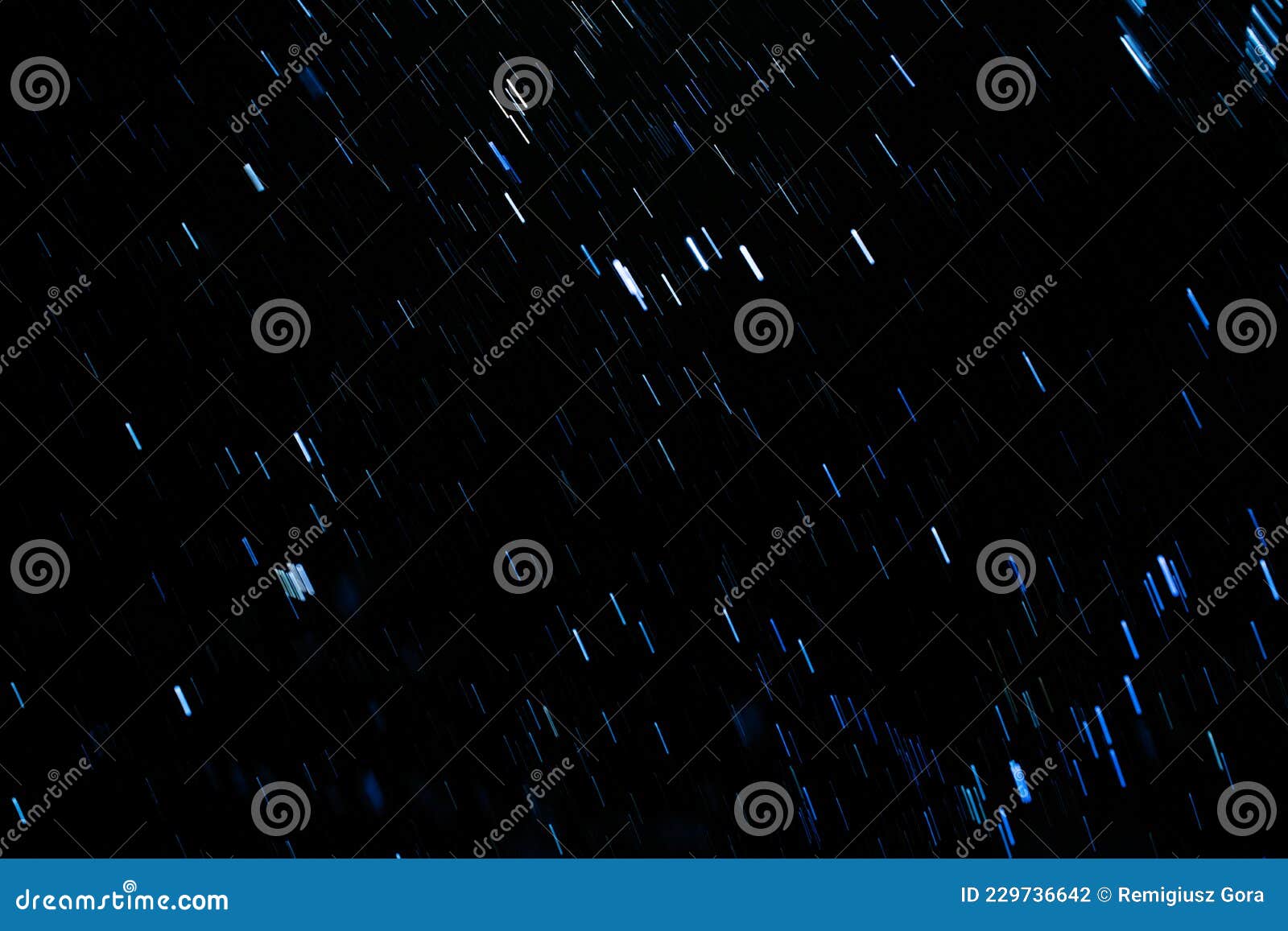 Blue Meteor Shower, Background or Texture Stock Photo - Image of ...