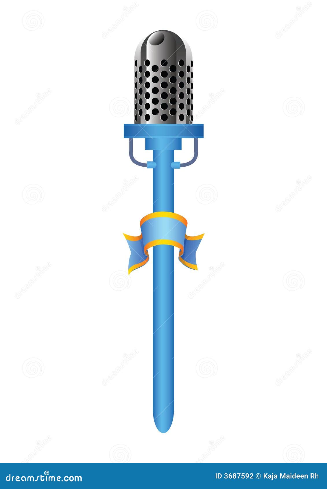 Blue mic stock vector. Illustration of live, listen, musical - 3687592