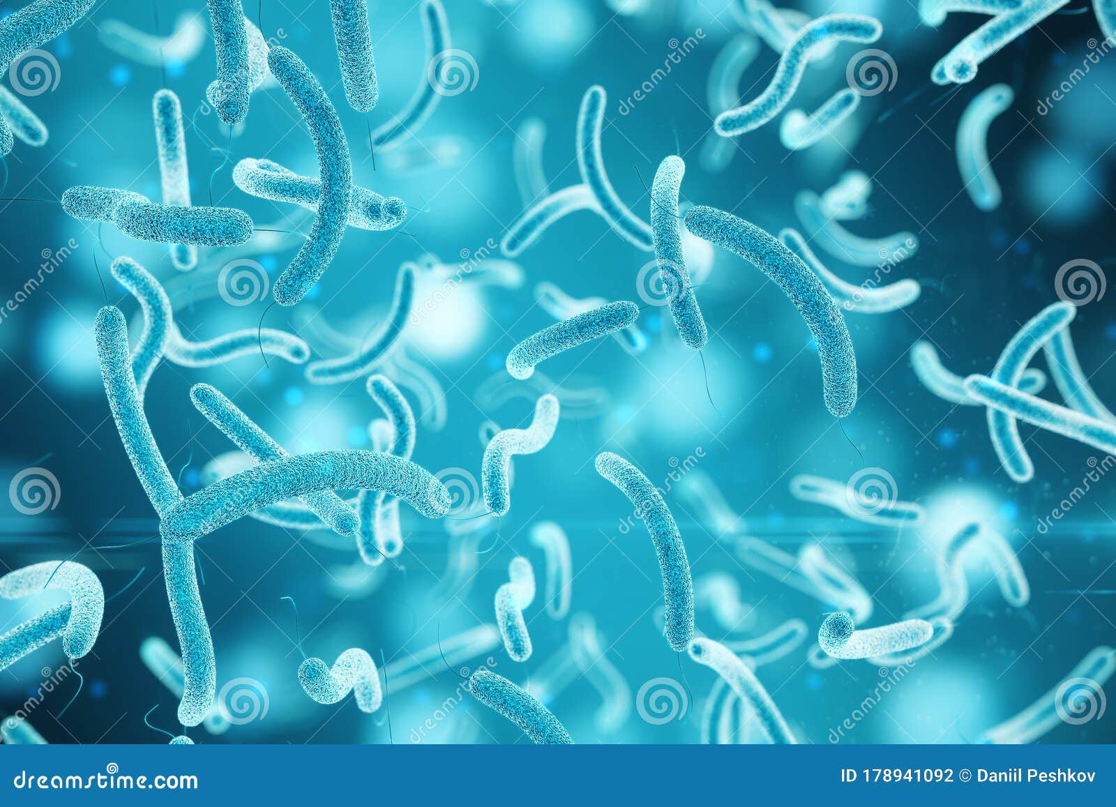 Blue Micro Bacterium Organisms Stock Illustration - Illustration of ...