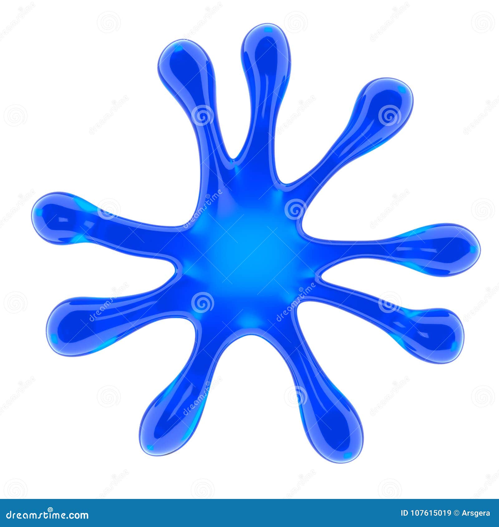 Blue Microbe or Fluid Splash Isolated Stock Illustration - Illustration ...