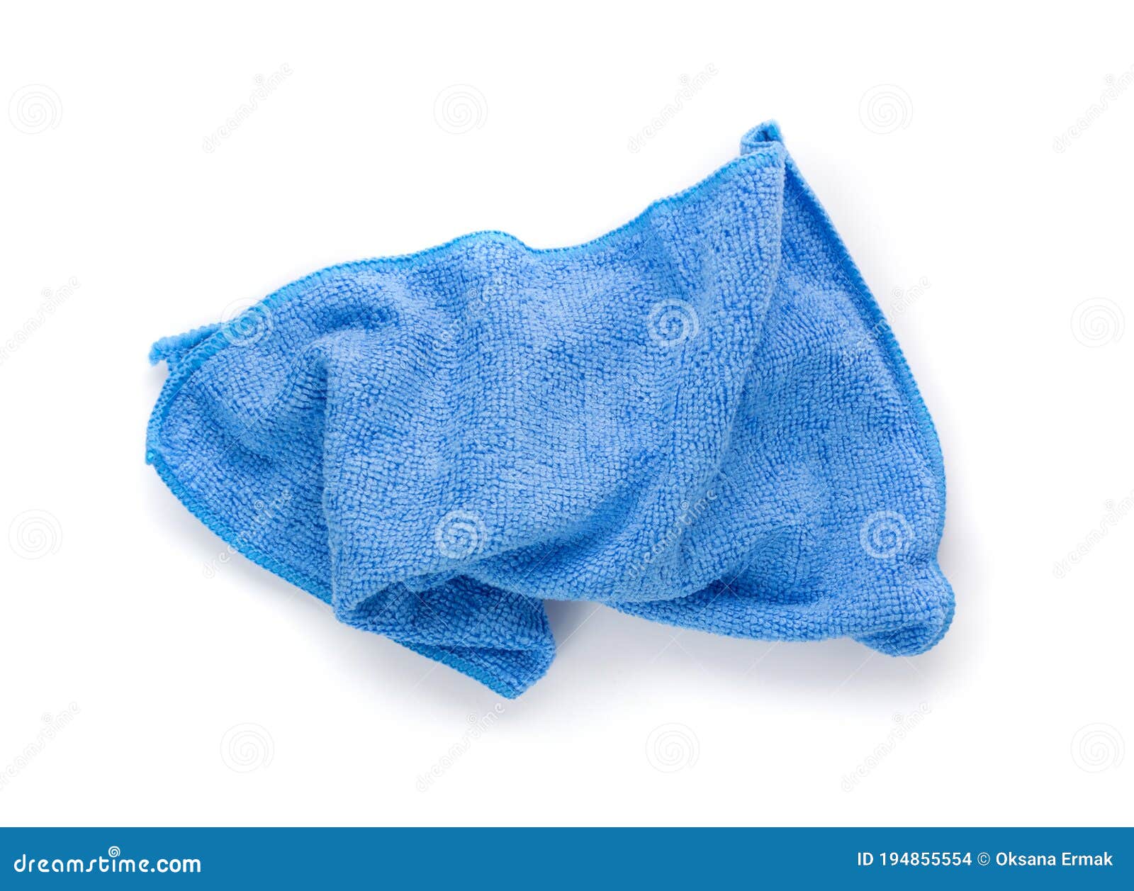 Blue Microfiber Cleaning Cloth Isolated on White Background Stock Photo ...