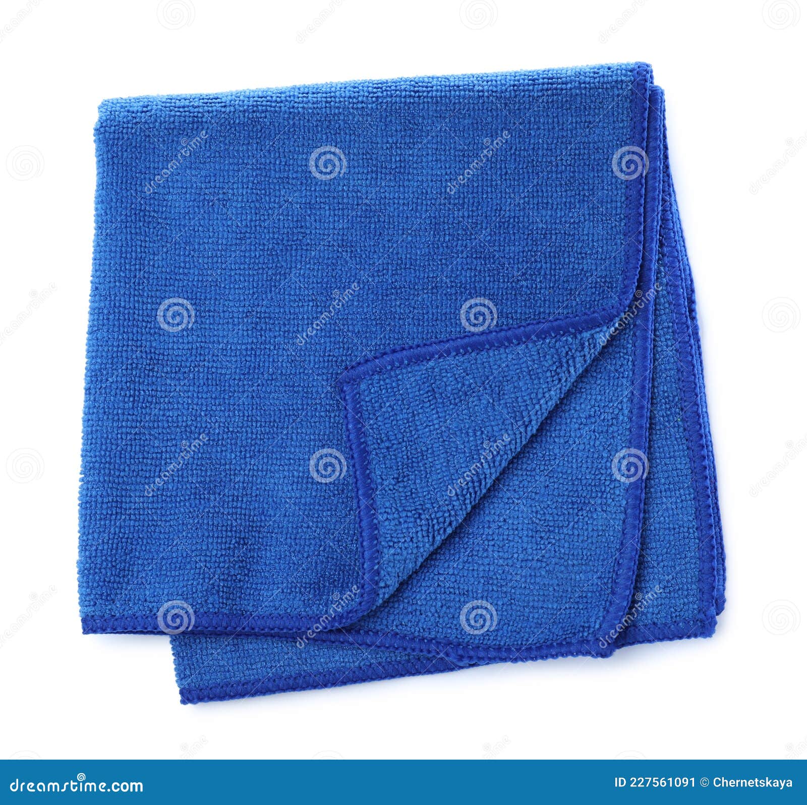Blue Microfiber Cloth Isolated on White, Top View Stock Image - Image ...