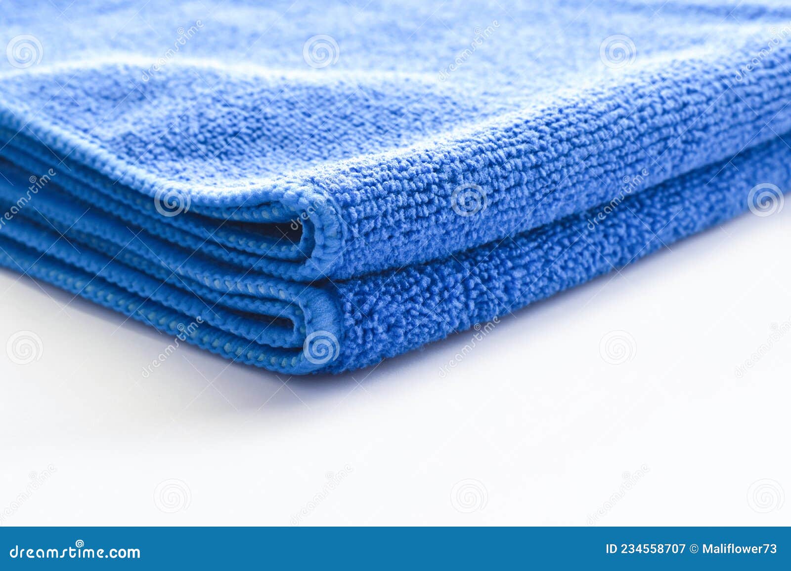 Blue Microfiber Cloth on White Background. Stock Image - Image of ...