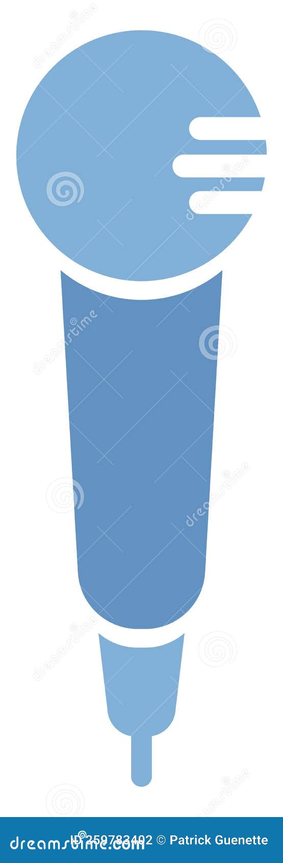 Blue microphone, icon stock vector. Illustration of sound - 259783402