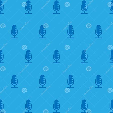 Blue Microphone Seamless Pattern, Vector Illustration Stock Vector ...