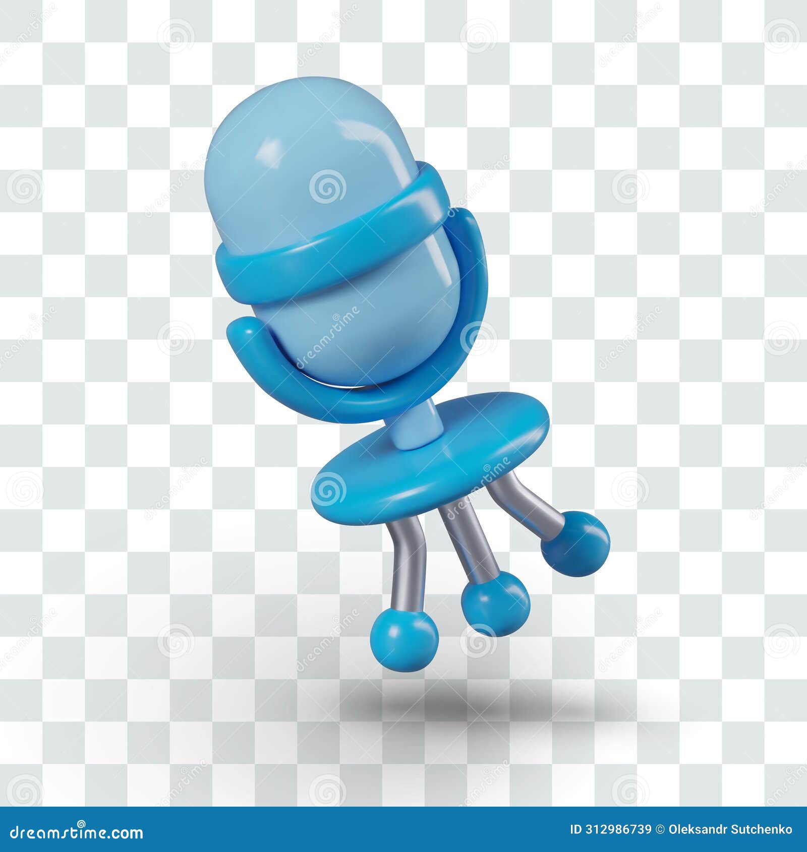 Blue Microphone Icon Isolated On Transparent Background. On Air Radio ...