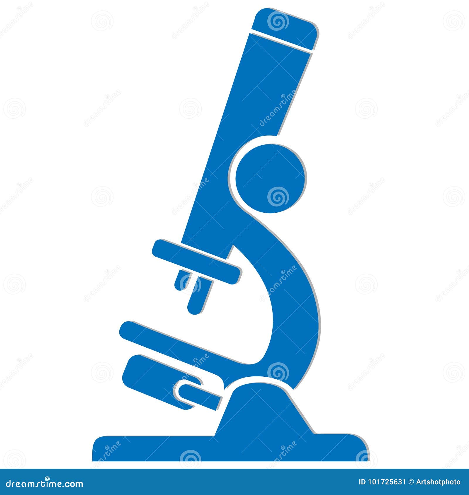 Blue microscope stock vector. Illustration of symbol - 101725631