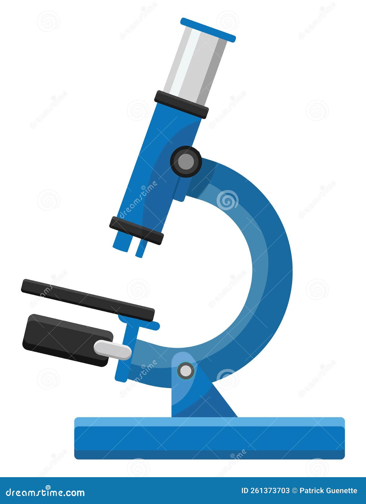 Blue microscope, icon stock vector. Illustration of injection - 261373703