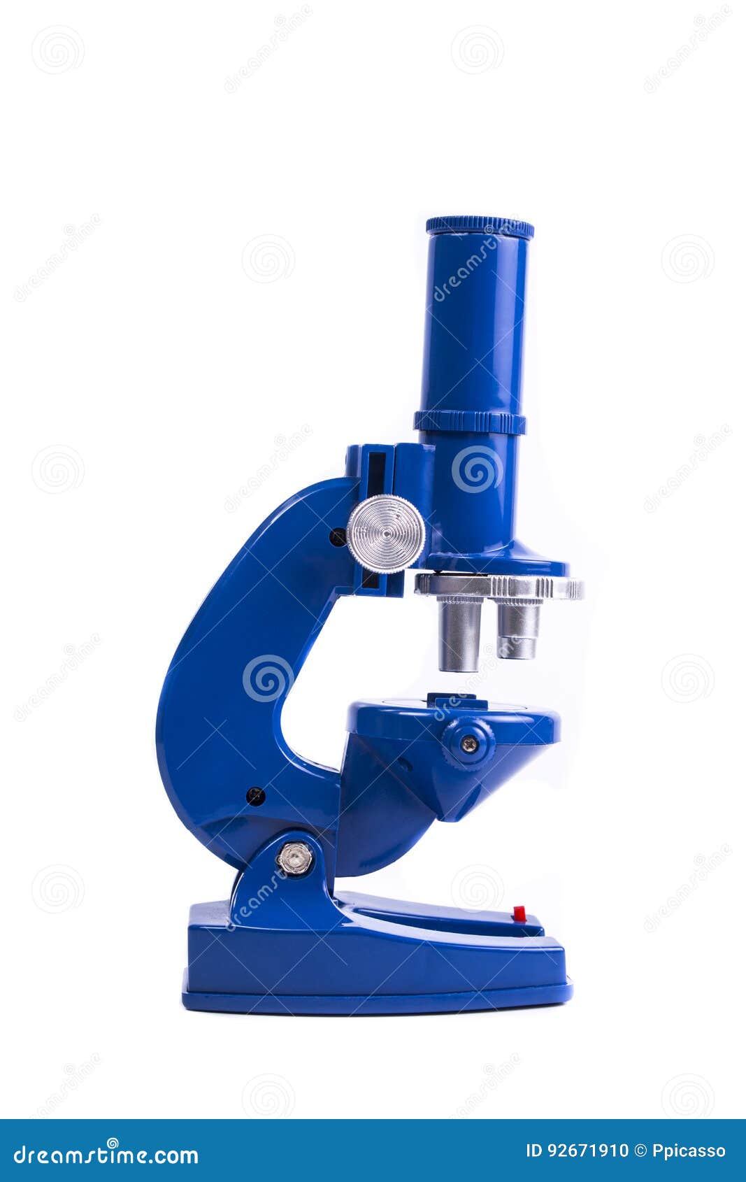 Blue Microscope Isolated on White Background Stock Photo - Image of ...