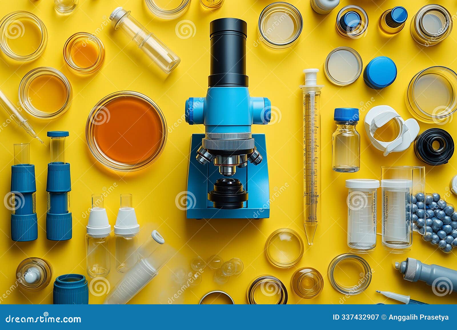 A Blue Microscope with Microscopes Stock Illustration - Illustration of ...