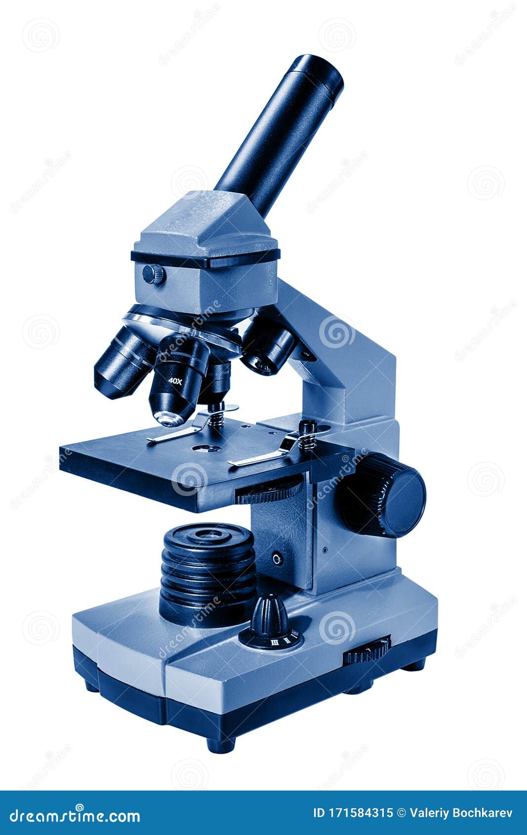 Blue Microscope on a White Background Toned in Trendy Classic Blue ...