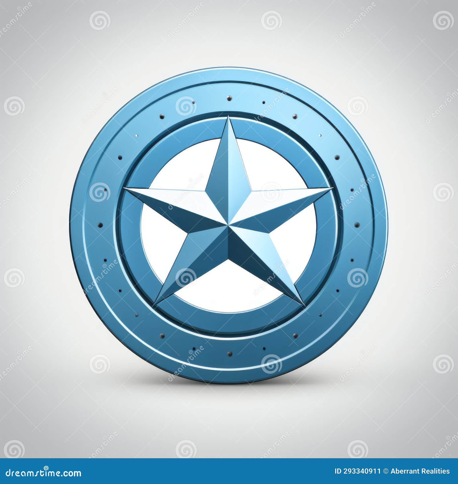 A Blue Military Star Icon on a White Background Stock Illustration ...