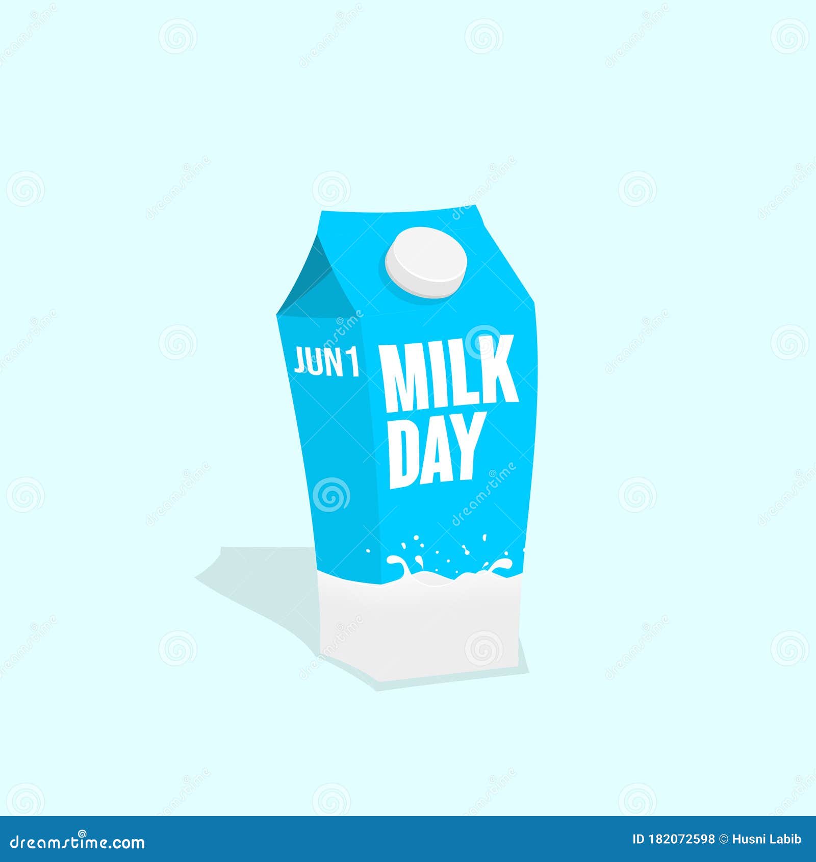 Blue Milk box with stock vector. Illustration of lifestyle - 182072598