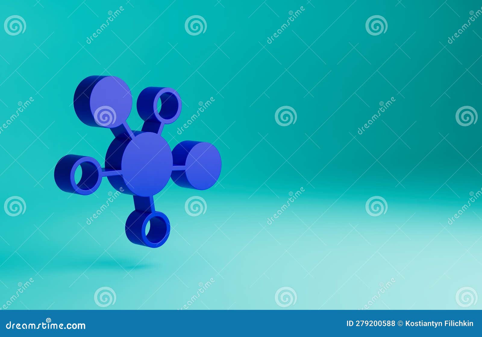 Blue Mind Map Infographic Icon Isolated on Blue Background. Minimalism ...