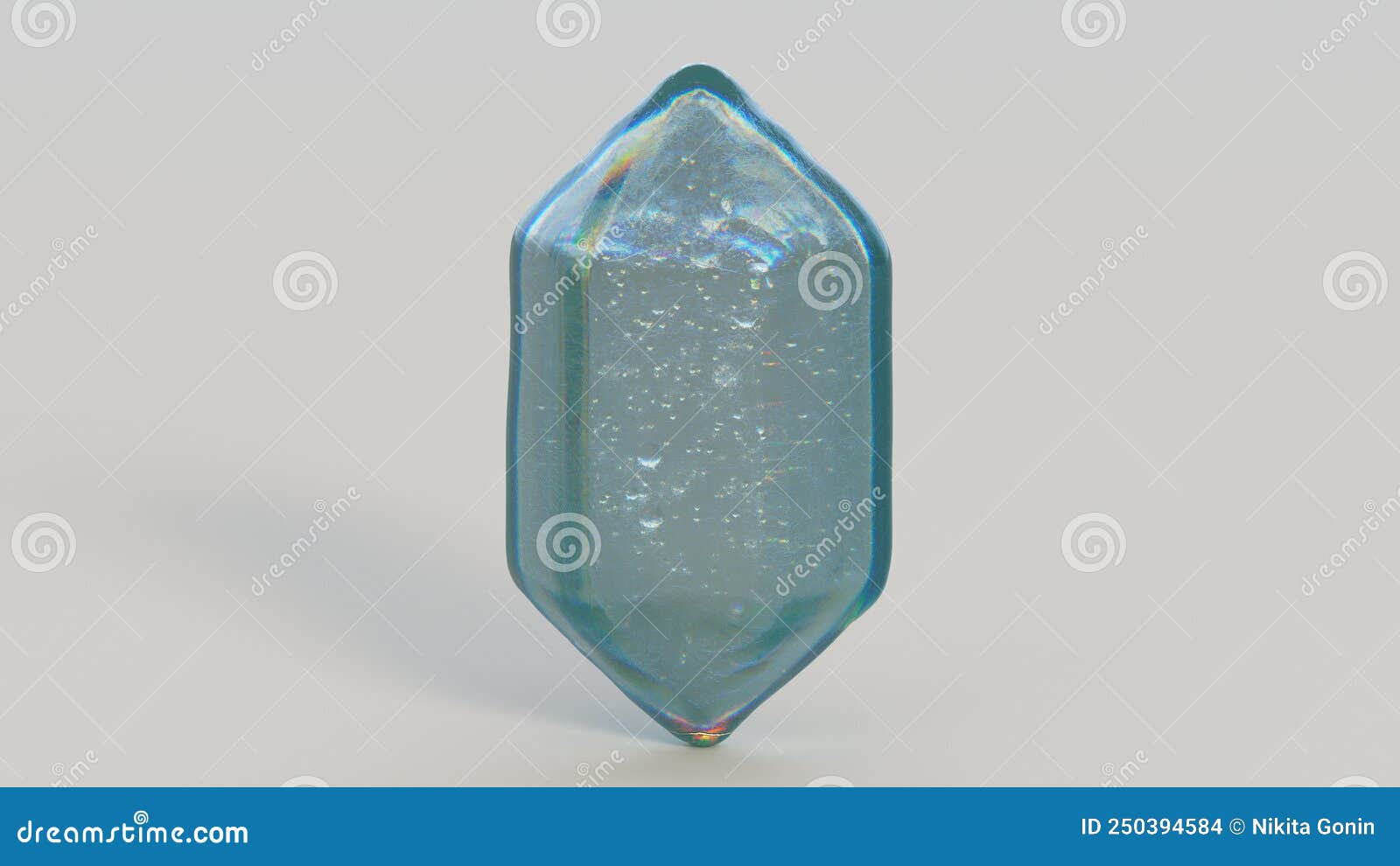 Blue Mineral Crystal 3D Render Stock Illustration - Illustration of ...