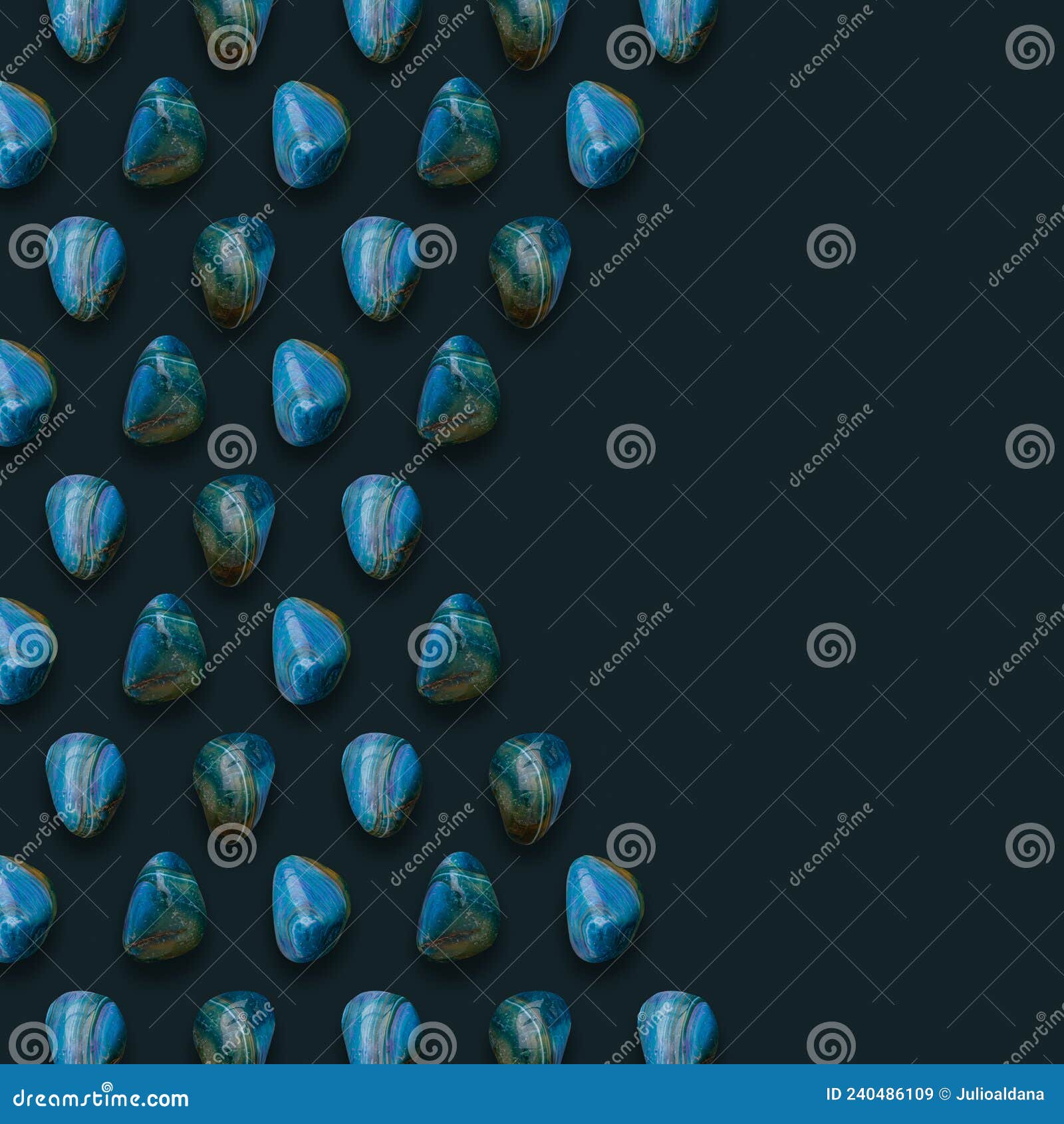 Blue Mineral Gemstones Composition 3D Illustration Render. Stock ...