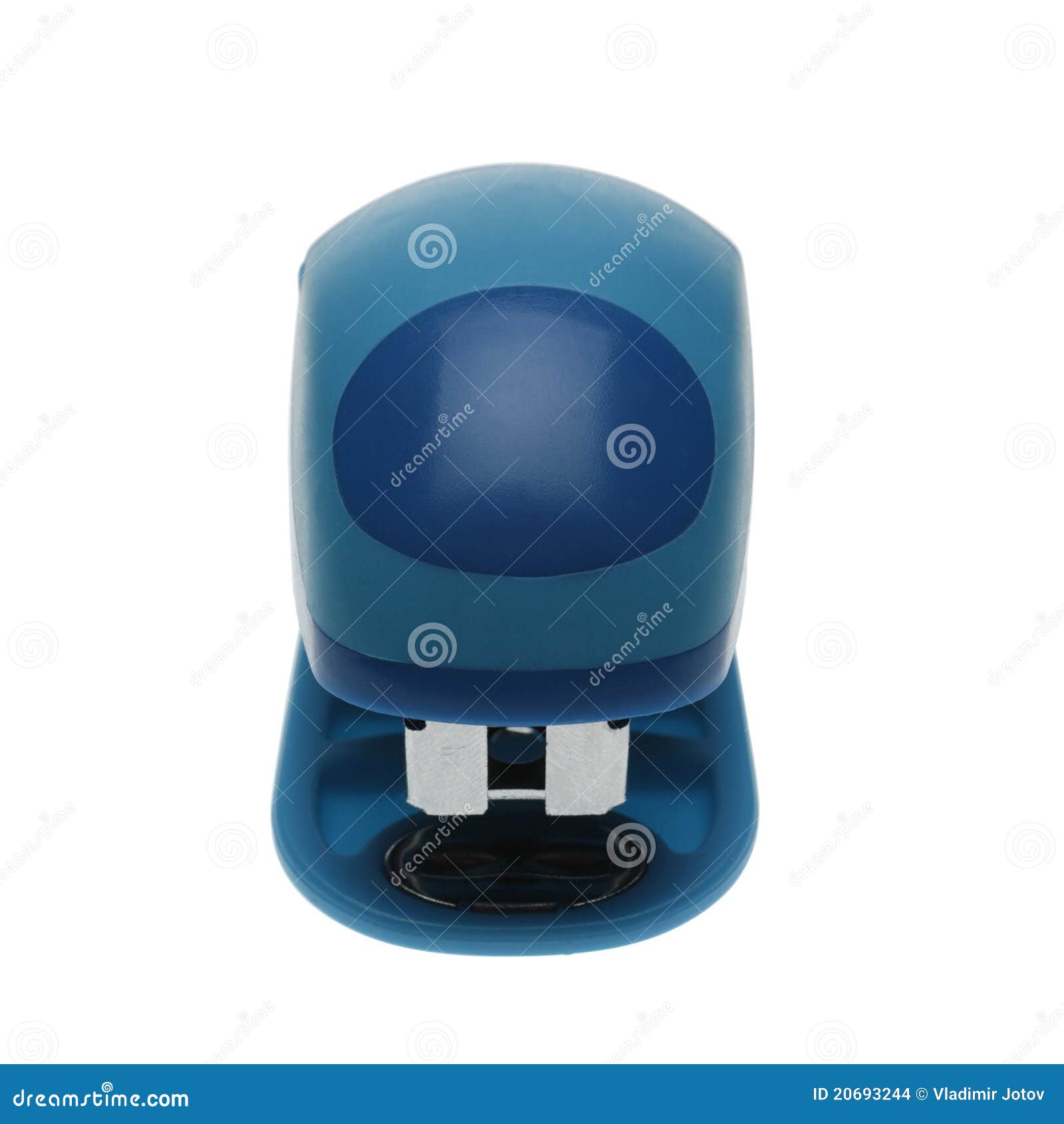 Blue Mini Stapler Top-front View Closeup Stock Photo - Image of closeup ...