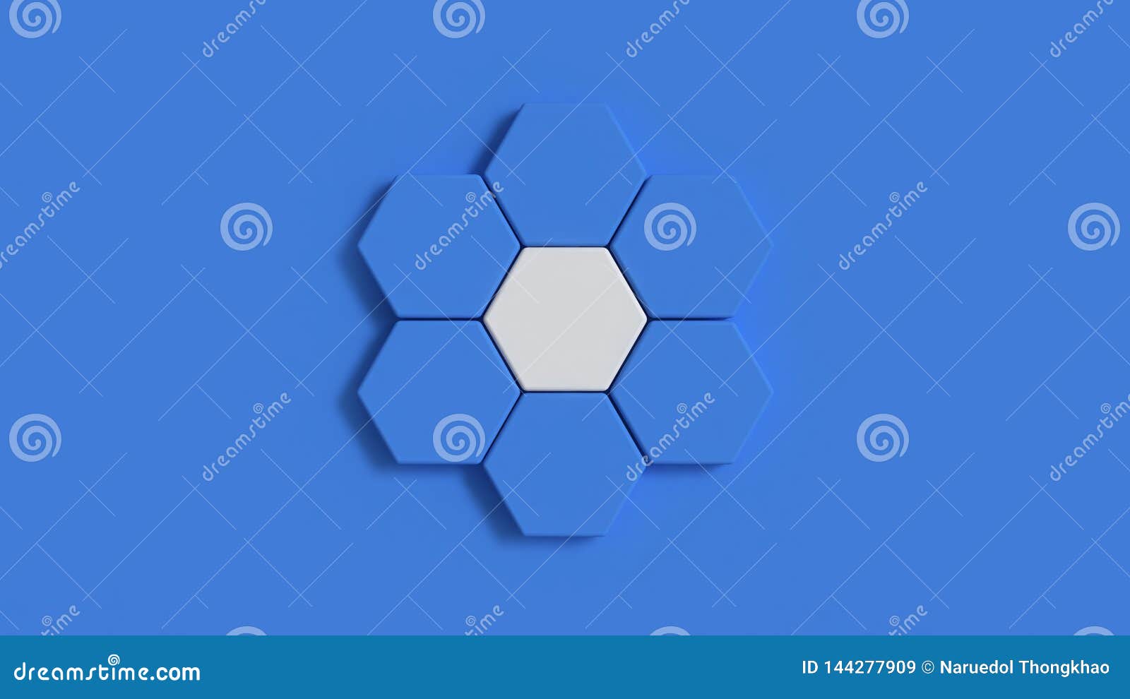 Blue Minimal Background Six Angles Shape Circle Composition 3d Render ...