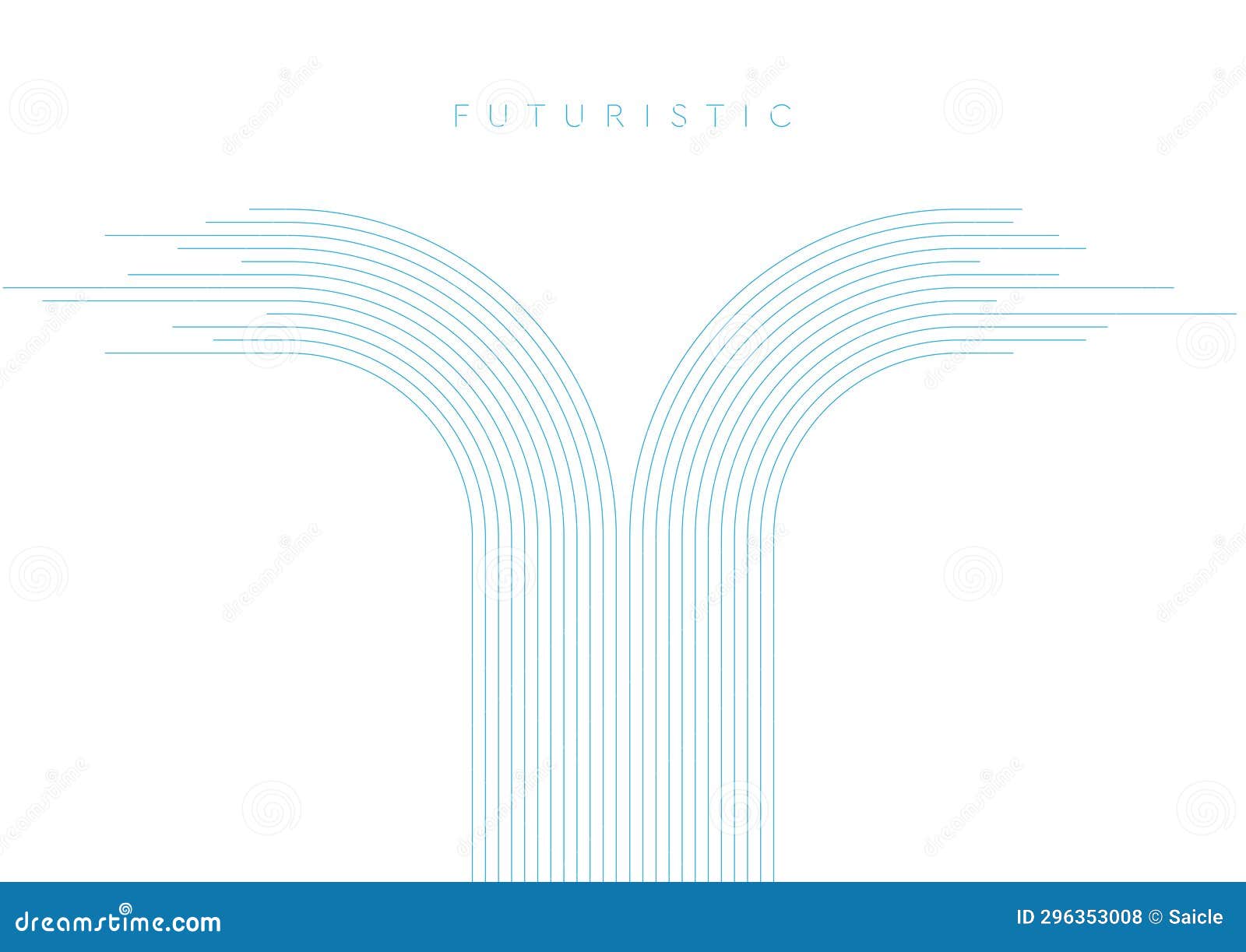 Blue Minimal Tech Wavy Lines Abstract Futuristic Background Stock ...