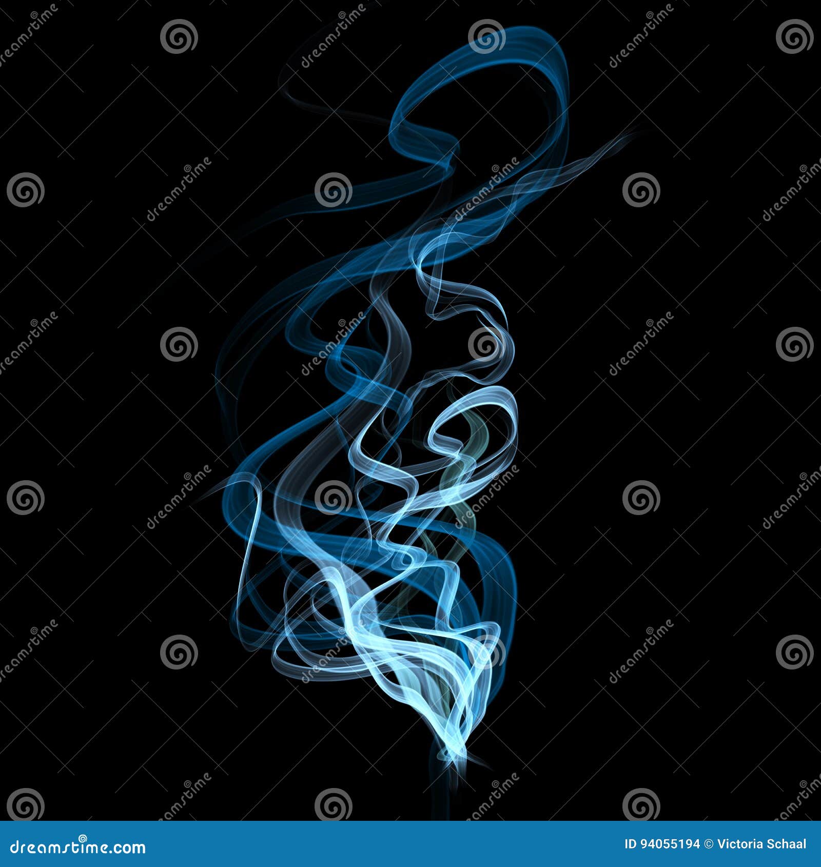 Blue Minimalist Smoke on Black Stock Illustration - Illustration of ...