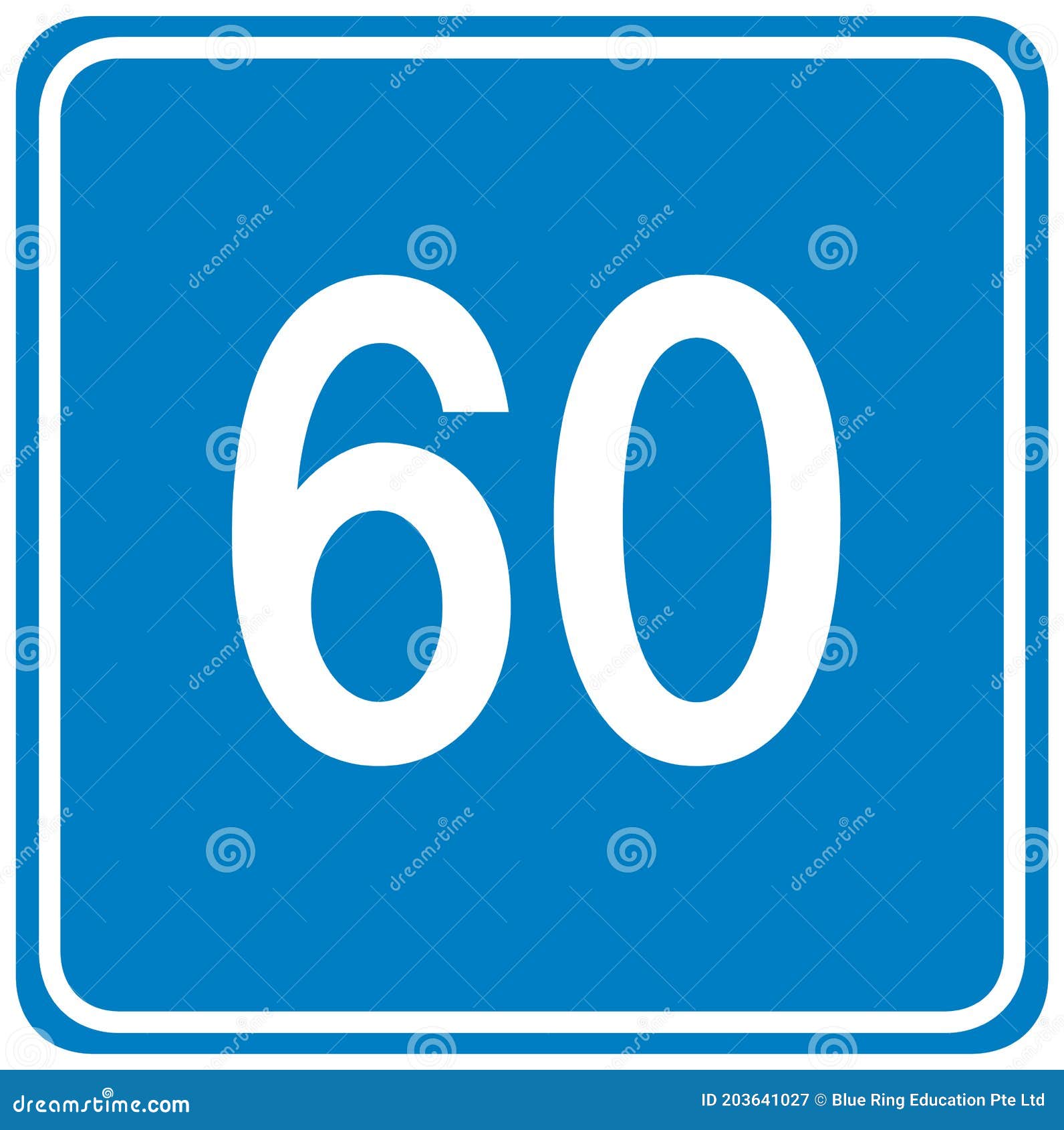 Blue Minimum Speed Limit 60 Road Sign Isolated on Transparent ...