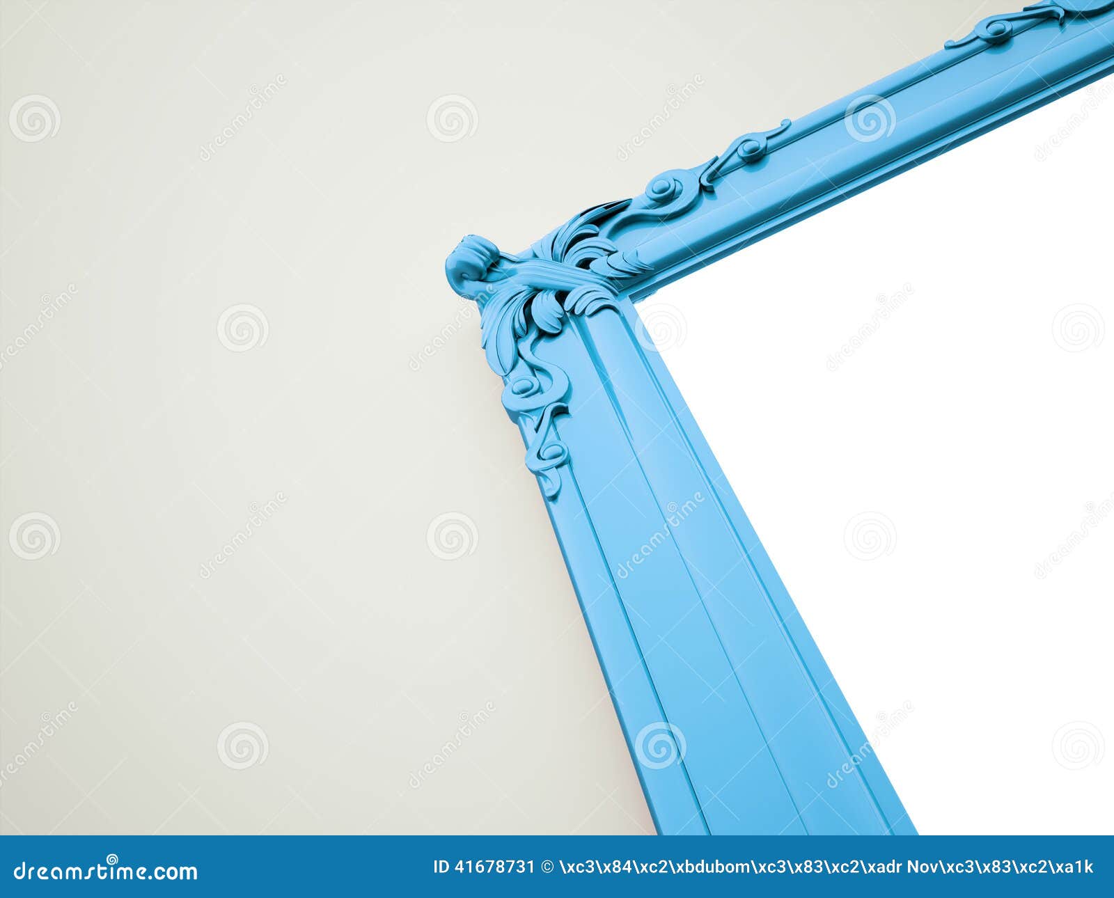 Blue Mirror Frame Vintage Concept Stock Illustration - Illustration of ...